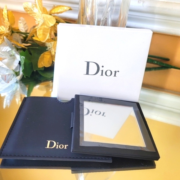 Dior | Accessories | Dior Pocket Mirror Travel With Case Holder Silver ...